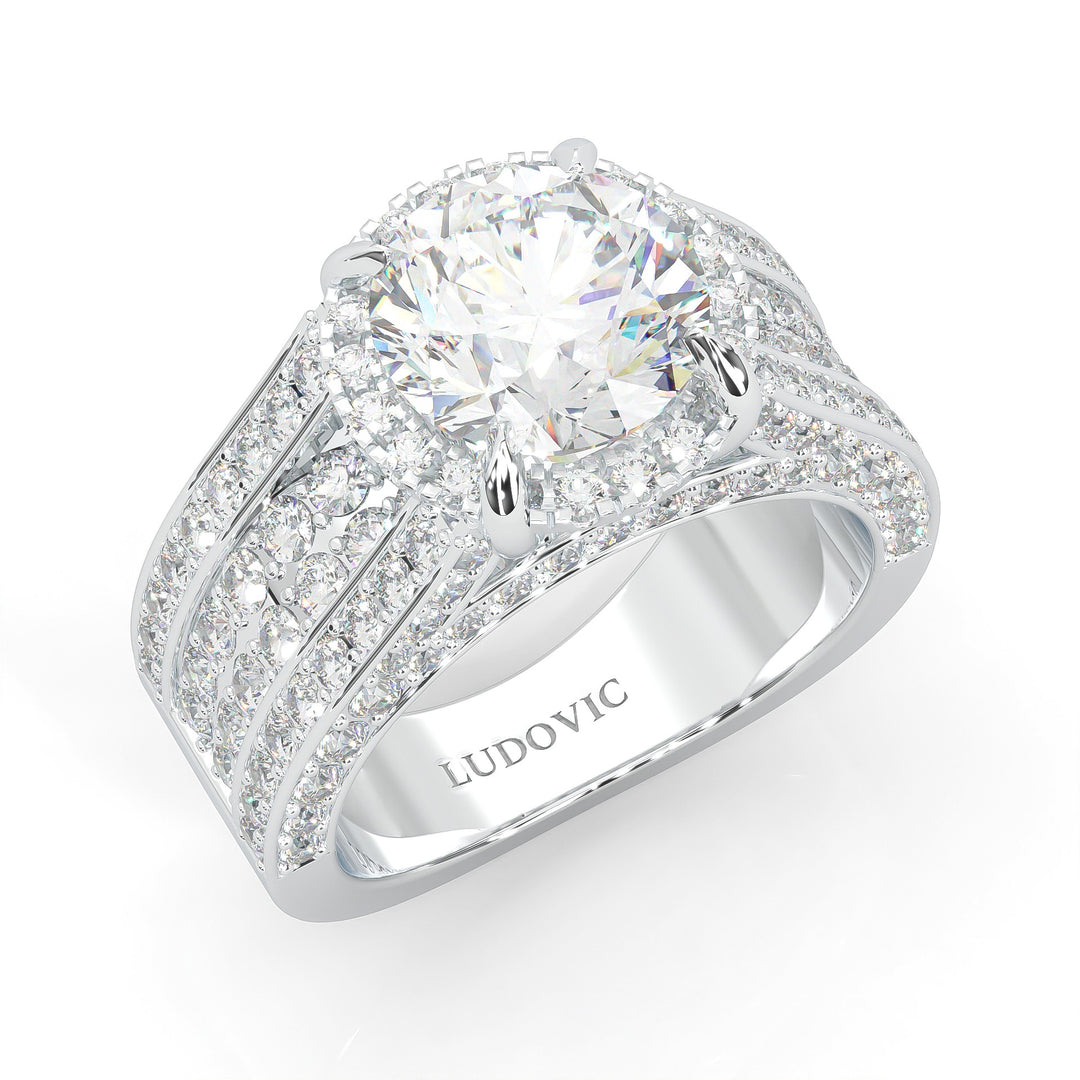 Fourfold Stones Halo Moissanite (14k Solid Gold) – Ludovic Moissanite